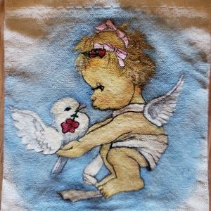 Bags | Hand Painted Mini Tote Bag Baby Angel | Poshmark